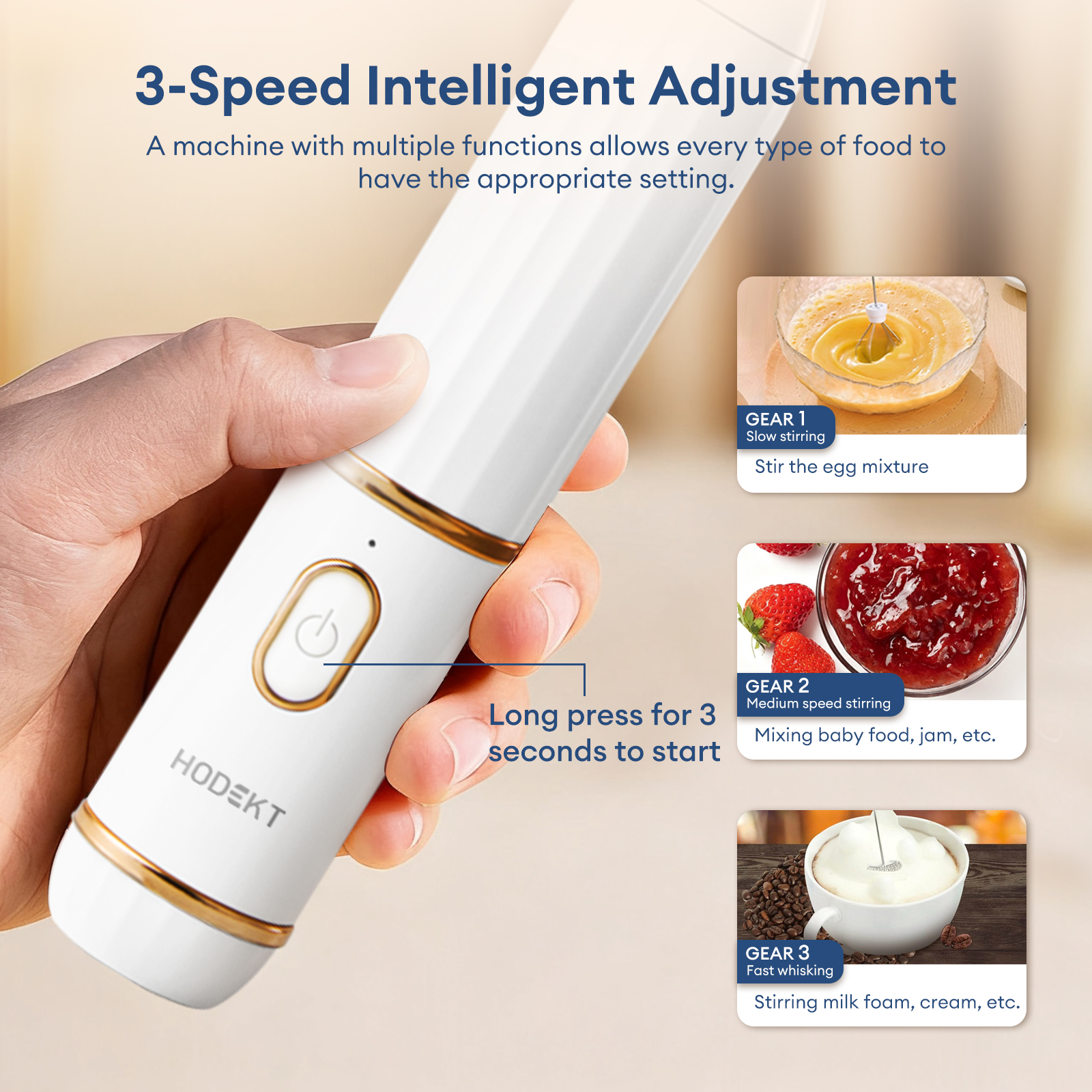 HODEKT Electric Hand Mixer Multi-functional electric whisk Hand Blender ...