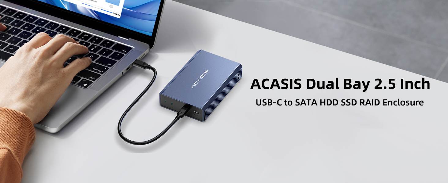 ACASIS usb 3.0 2.5 inch SATA HDD RAID enclosure Double HDD Enclosure ...