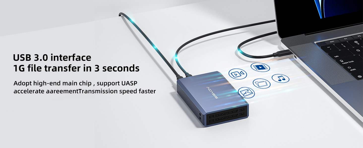 ACASIS usb 3.0 2.5 inch SATA HDD RAID enclosure Double HDD Enclosure ...