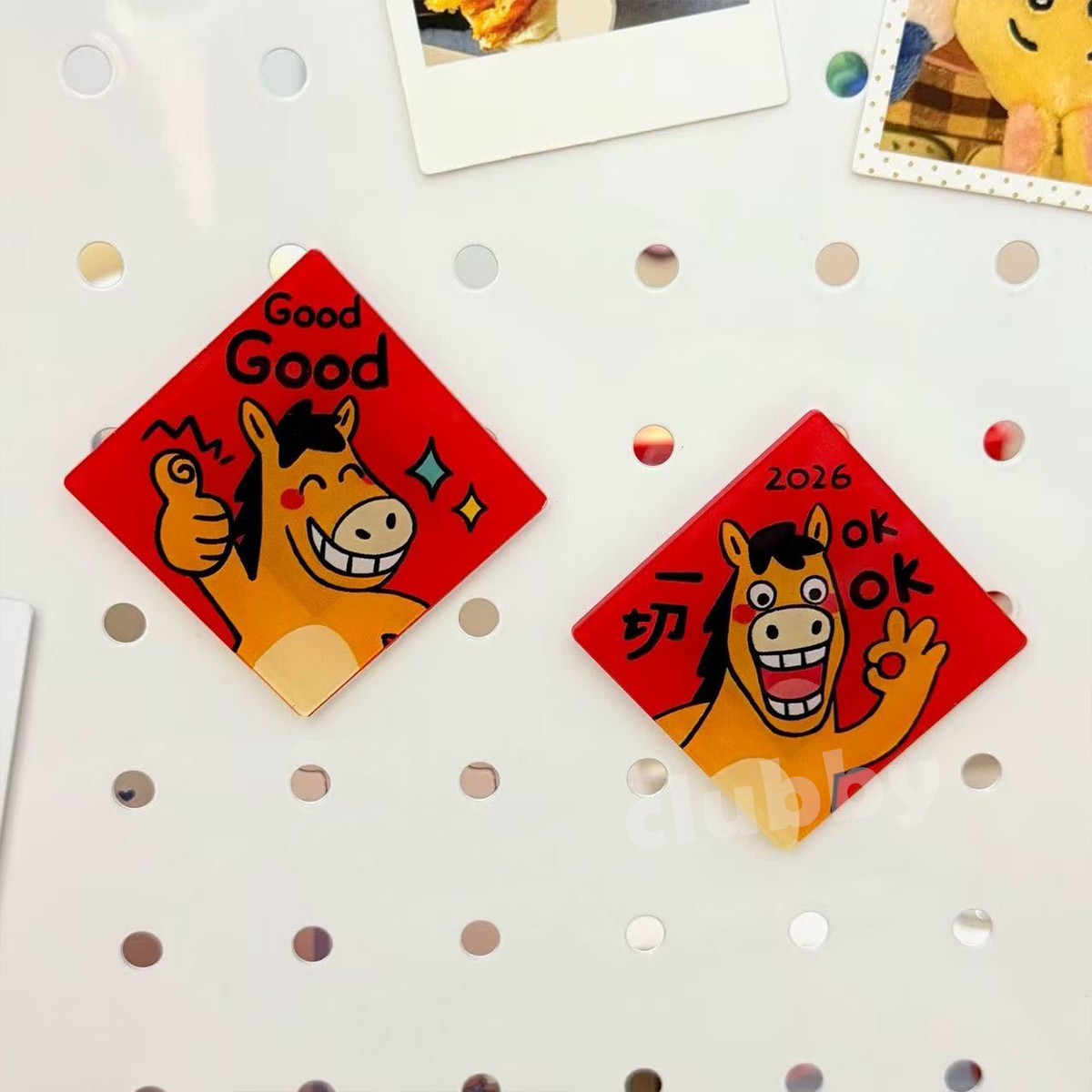 2 pcs Horse Fridge Magnet Chinese new year deco Cute DIY dapur cny ...