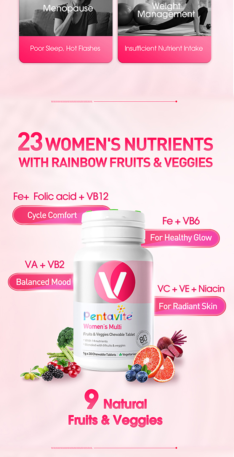Pentavite Women's Multi + Vitamin C + B Complex 30s – Daily ...