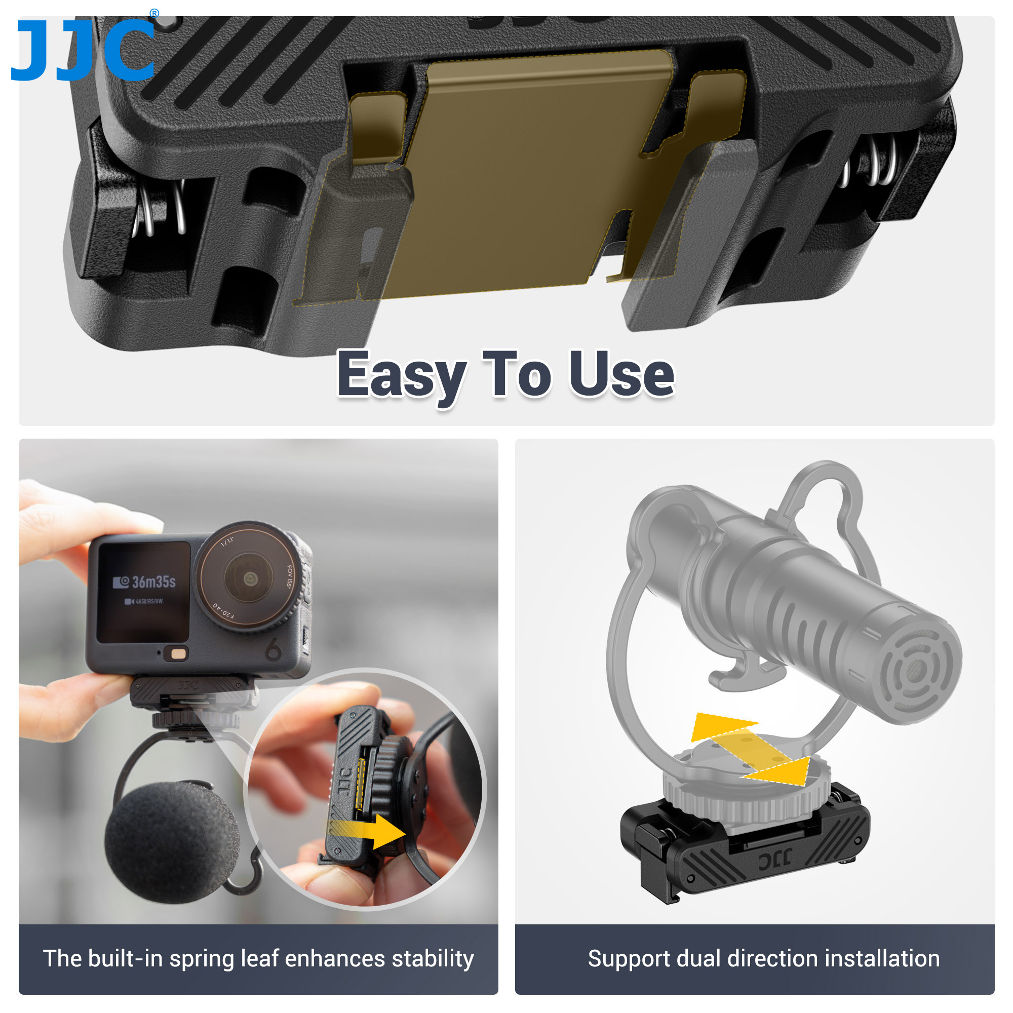JJC Quick Release Cold Shoe for DJI OSMO Action 6 & Nano Action Camera ...