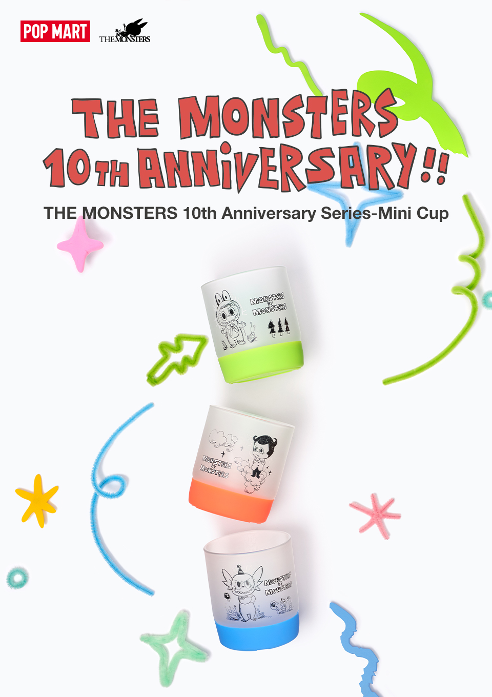POP MART THE MONSTERS 10th Anniversary Series Mini Cup（whole set ...