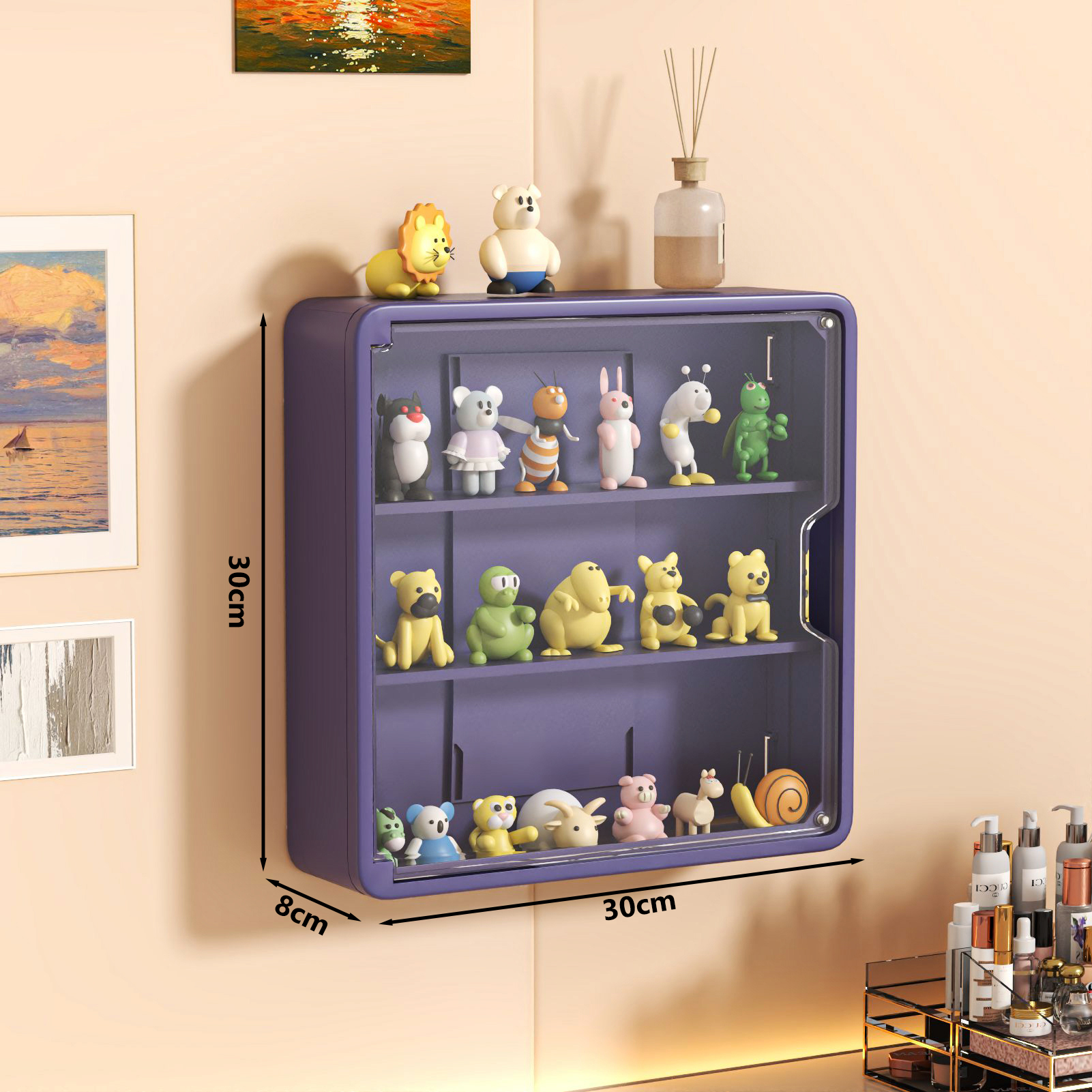 Palm0 Magnetic Transparent Blind Box Wall Hanging Figurine Display Rack ...