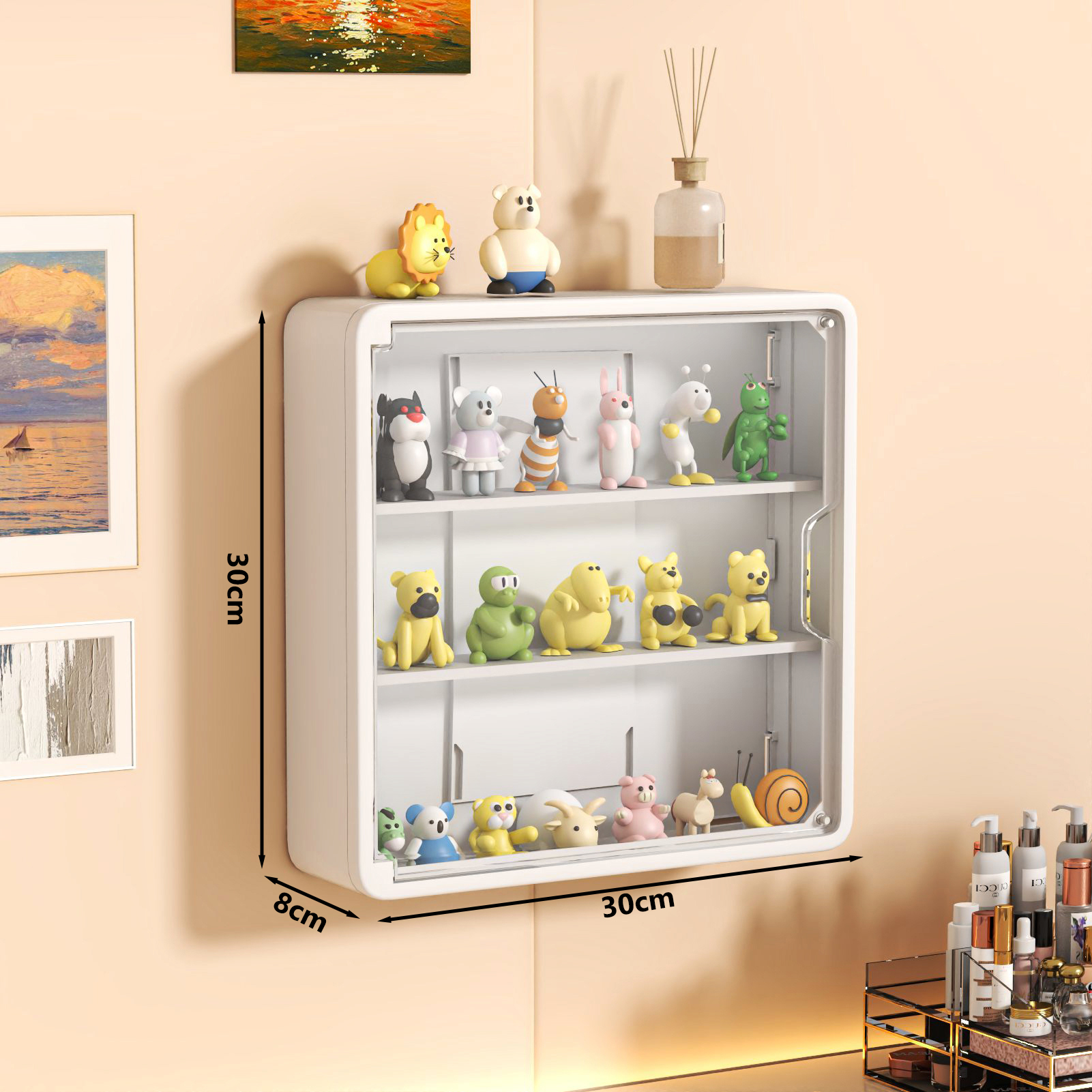 Palm0 Magnetic Transparent Blind Box Wall Hanging Figurine Display Rack ...