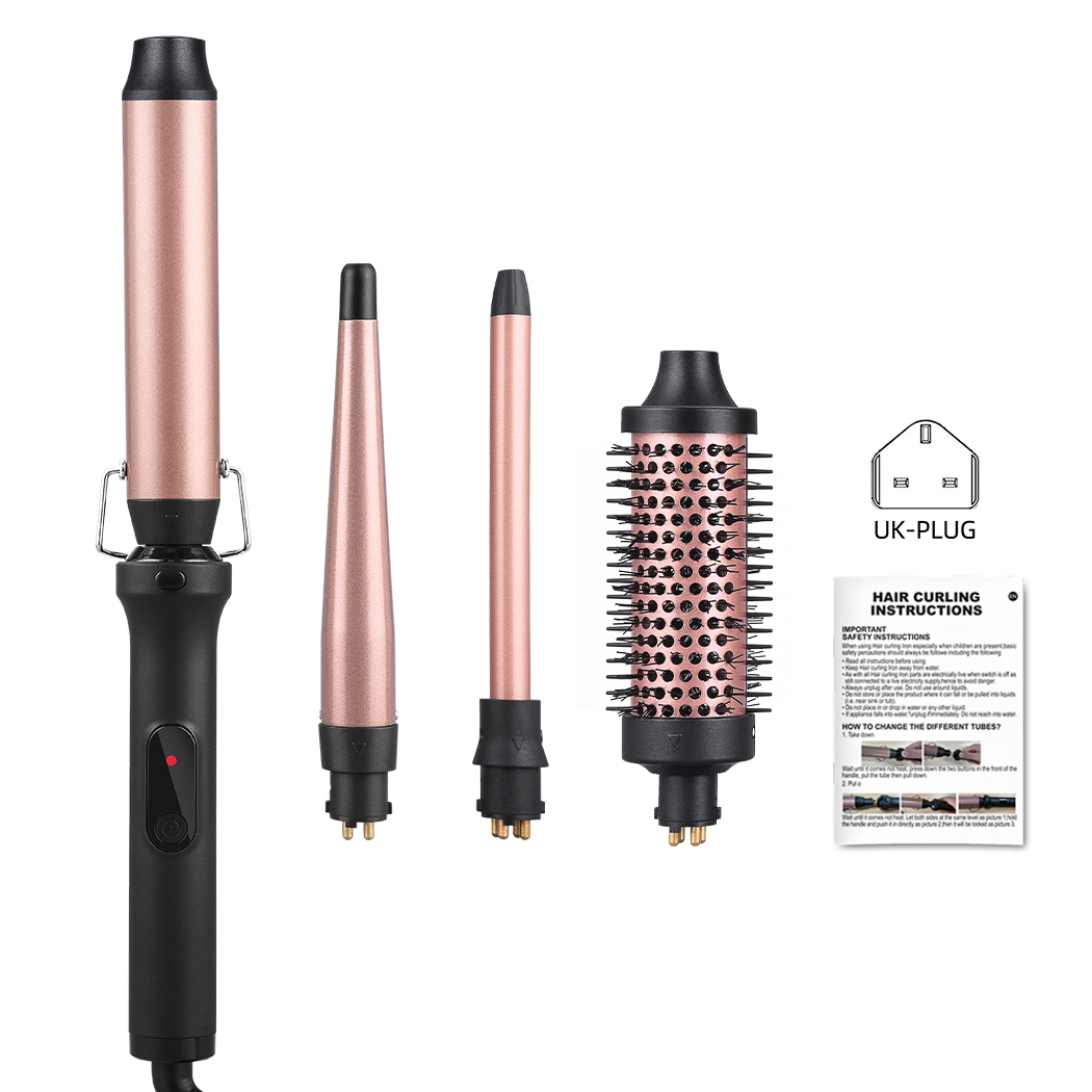 CkeyiN 4 IN 1 Salon Curling Wand Set Curling Iron curler Hair Roller ...