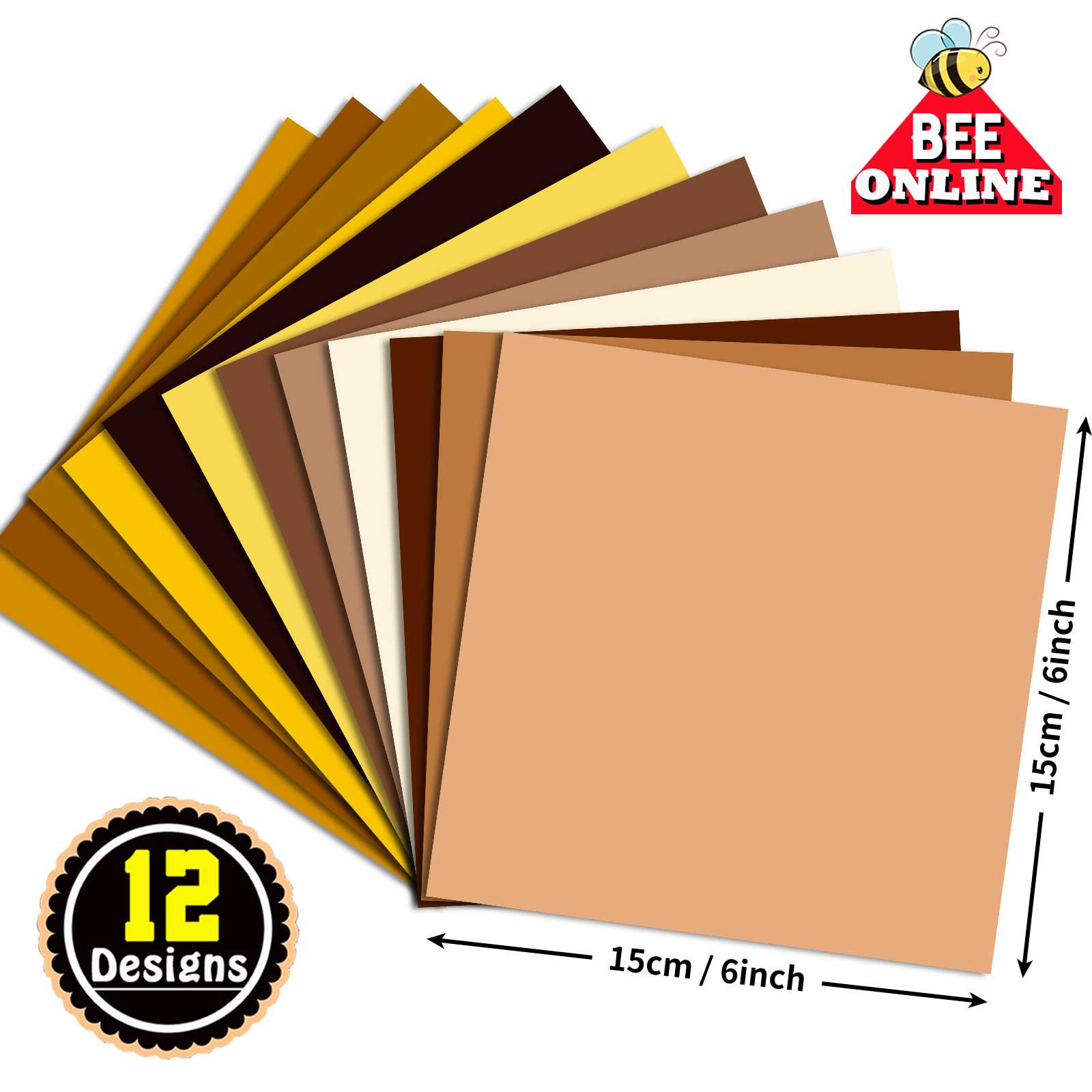 Origami Paper 15cm Handmade paper Brown Patterned Paper 12 Colors ...