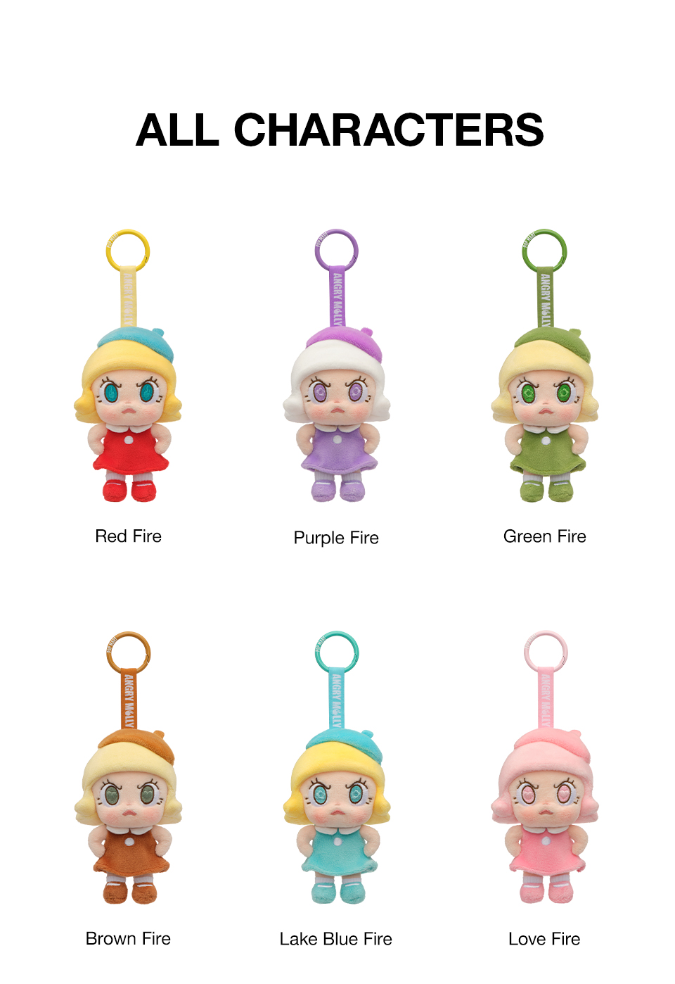 POP MART Angry Molly - Angry Energy Series Plush Pendant (Whole Set ...