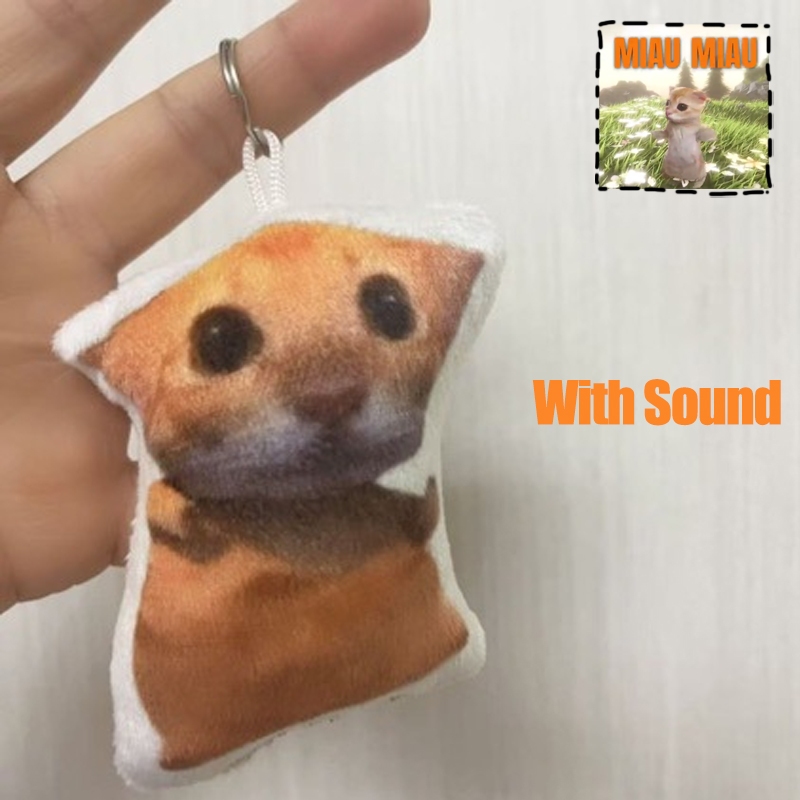 Cute Cat Meme Plush Toys Funny Emoji Cartoon Cat Memes Keychain Baba ...