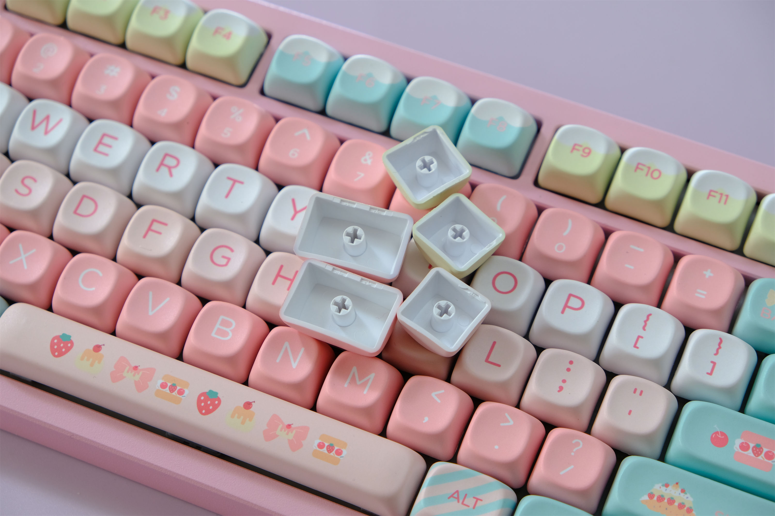 Strawberry Dessert Shop Keycaps 132 Keys PBT Material MOA XOA Profile ...