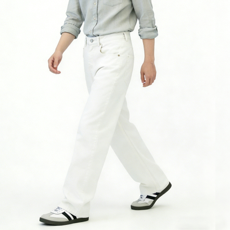 HOUCH COD Men's Jeans Straight Denim Classic Long Pants Men Jean Smart ...