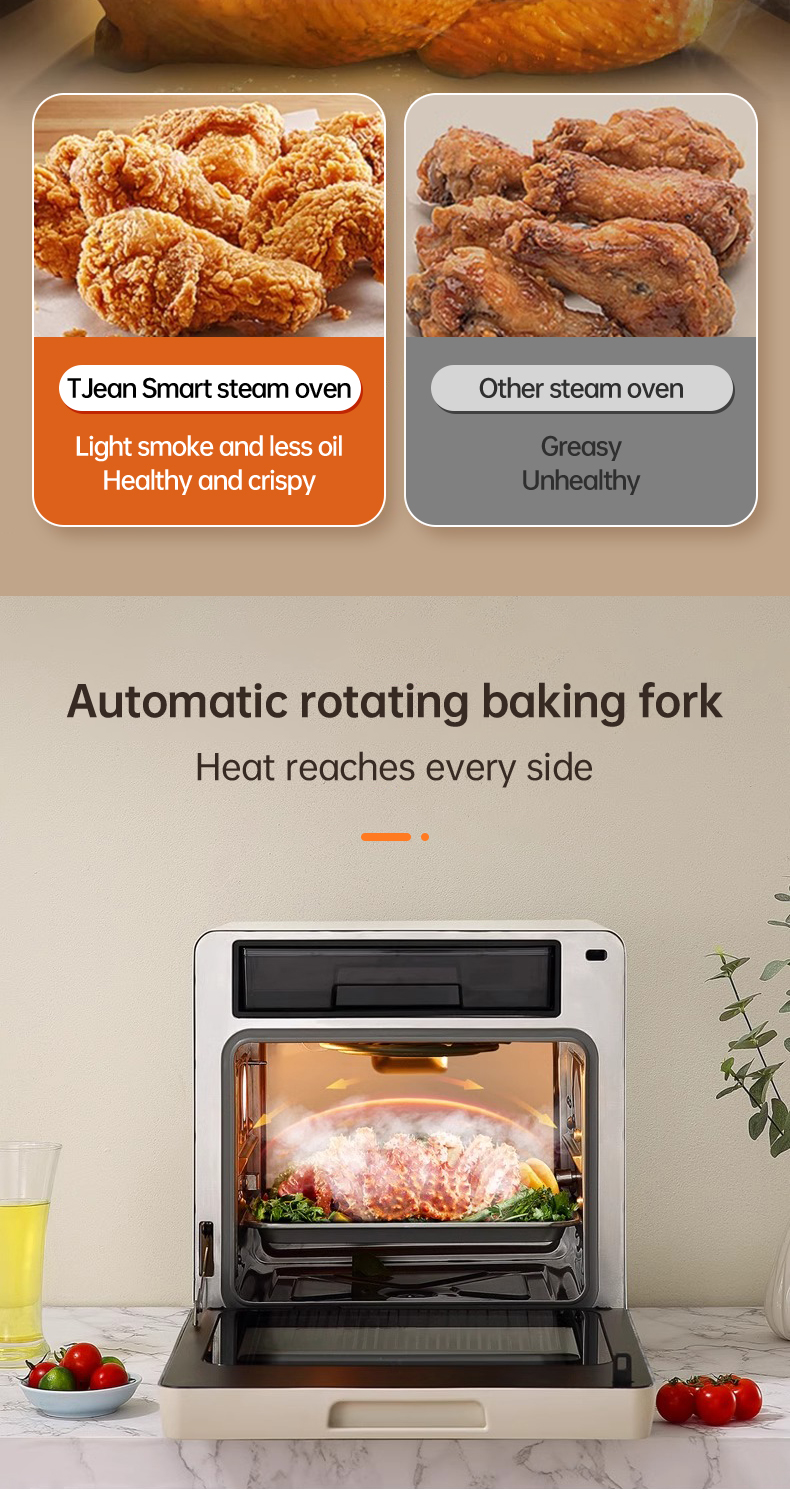 TJean Steam Oven Multifunctional Household Steam Air fryer Oven Steamer ...