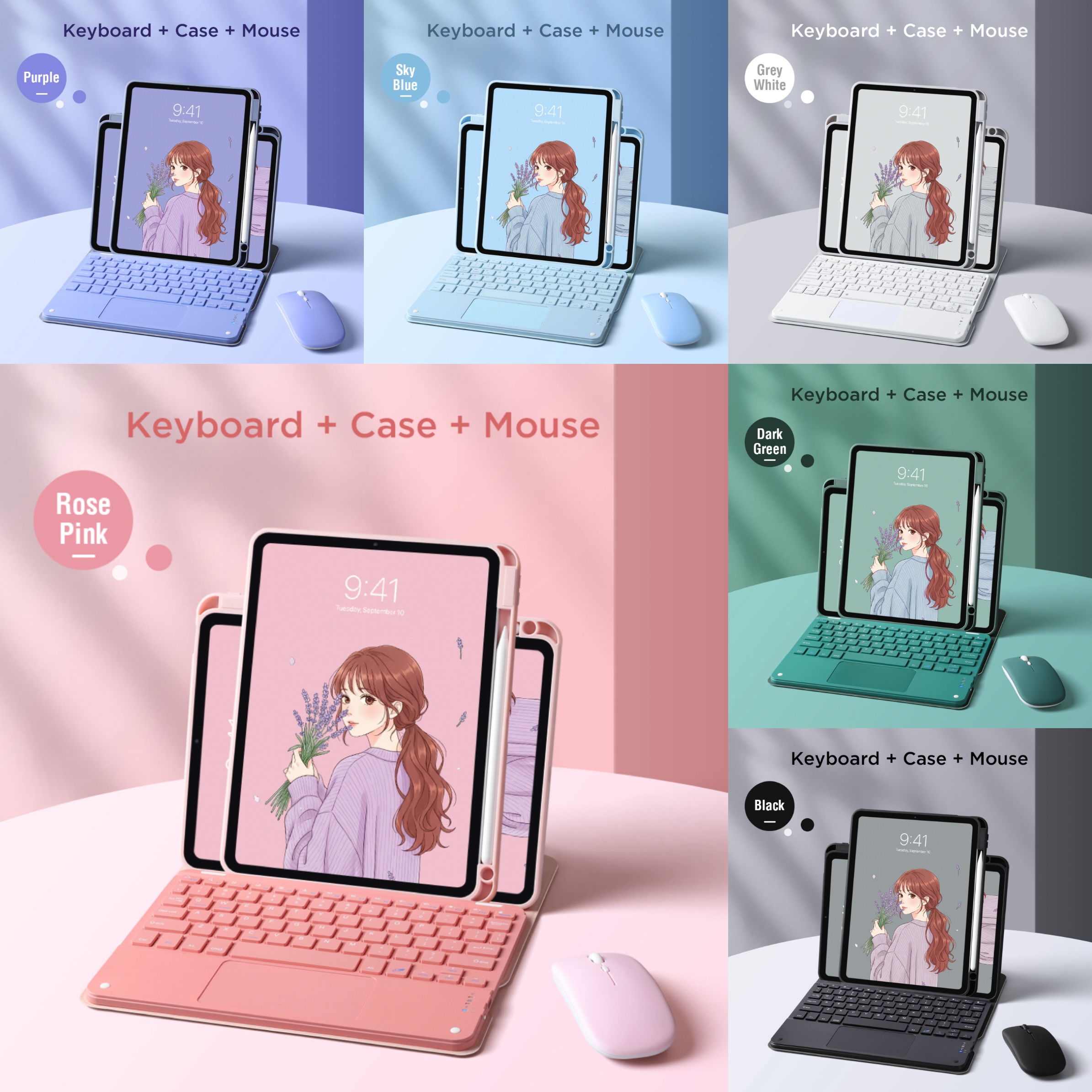 NIXXOS For XIAOMI Pad REDMI Pad 720°Rotate Case with Bluetooth Touchpad ...