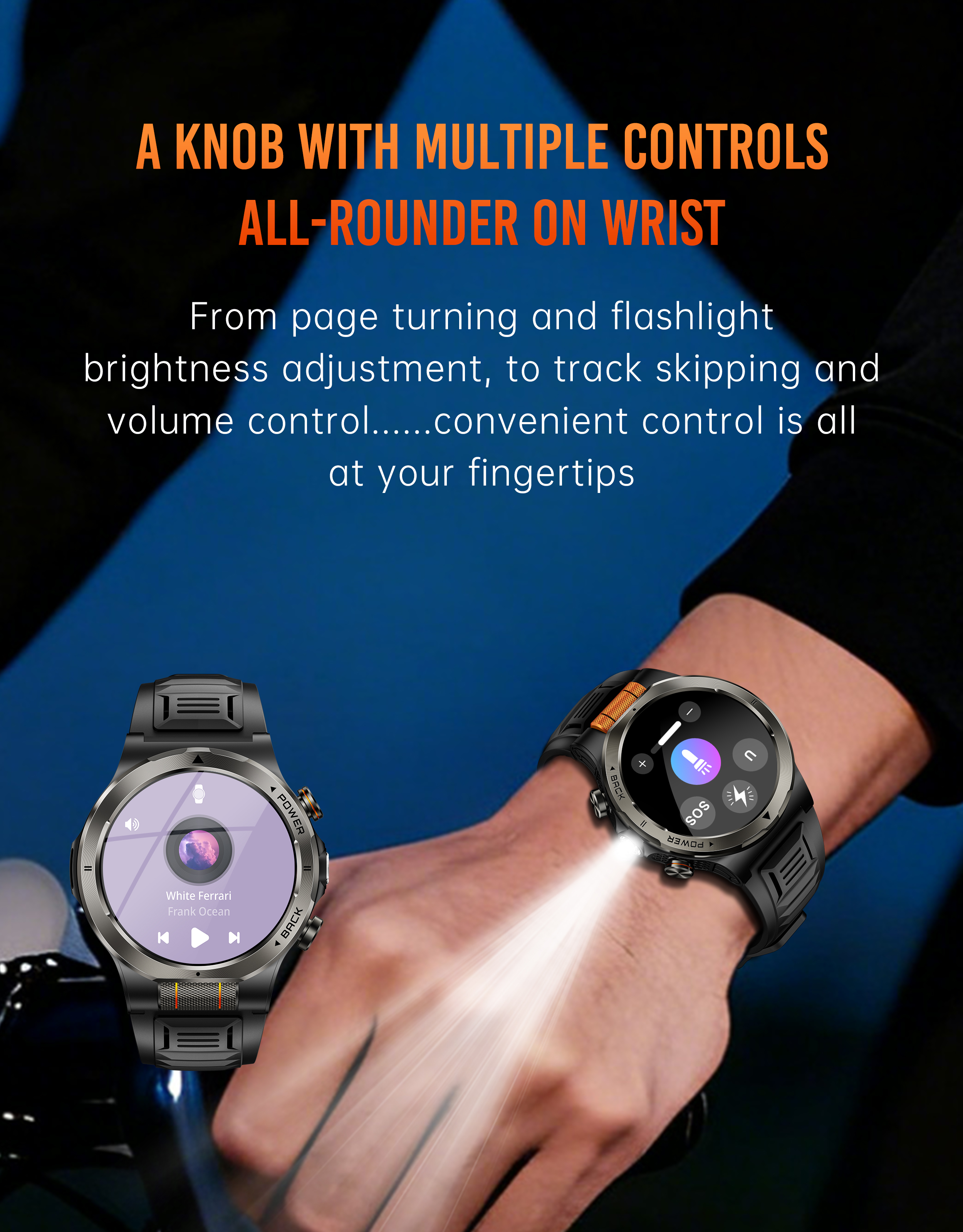 2026New Induction Roller Smart Watch AMOLED 1100mAh Battery GPS Motion ...
