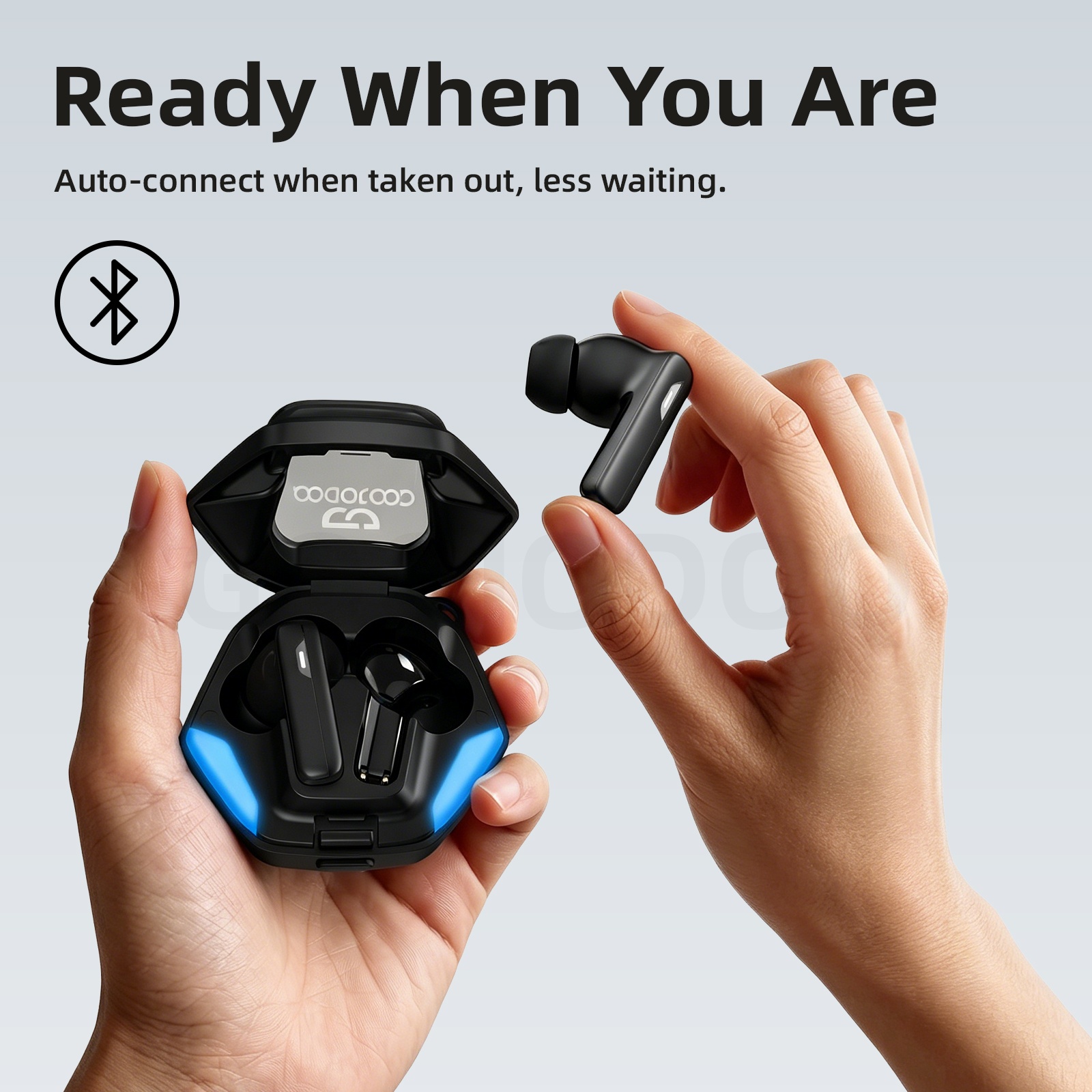 GOOJODOQ Wireless Earphones Bluetooth Earbuds Touch Control Long ...