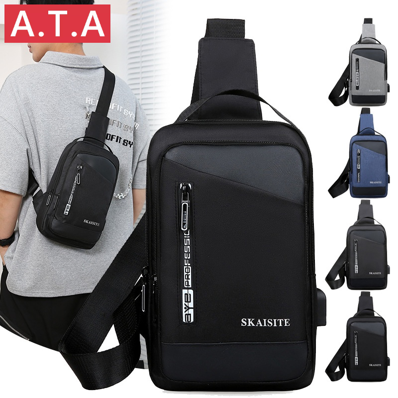 A.T.A Beg dada lelaki kasual pelbagai fungsi, beg bahu, beg silang ...