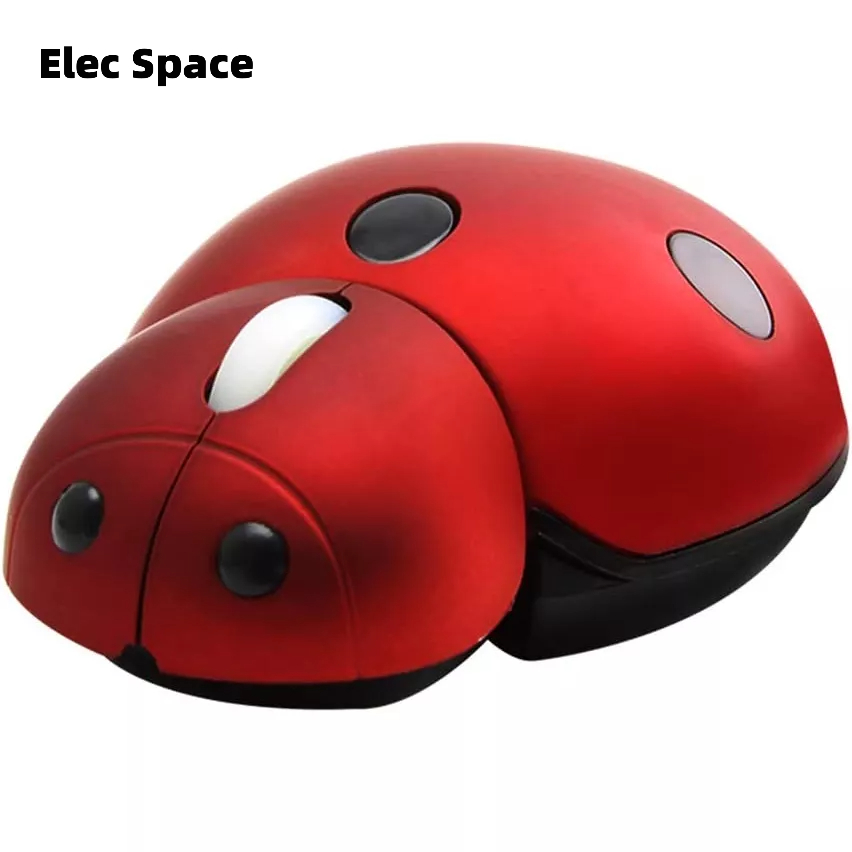 Elec Space Mini Small Wireless Mouse For Kids Cute Animal Ladybug Shape ...