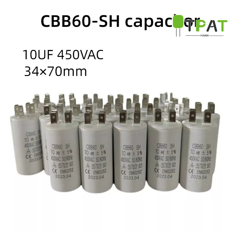 Brand New CBB60 10uf 450VAC Water Pump Capacitor 34 x 70mm High Quality ...