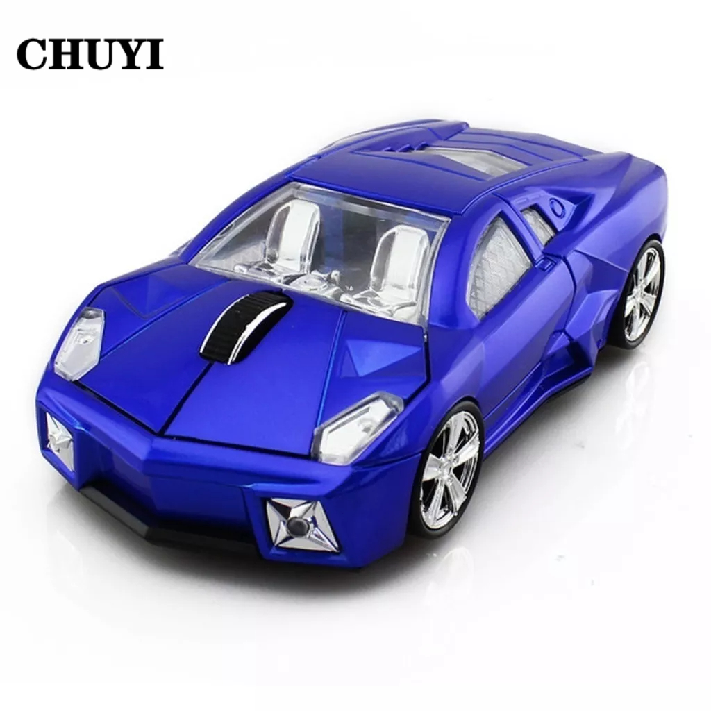 CHUYI 2.4G USB Optical Racing Mouse Car Shaped Cordless Mouse 1600dpi ...