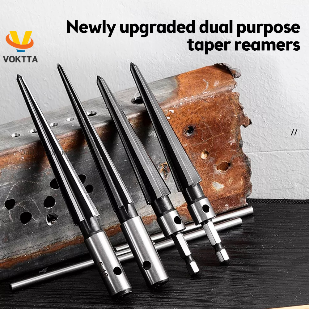 VOKTTA Bridge Pin Hole Hand Held Reamer T Handle Tapered 6 Flute ...