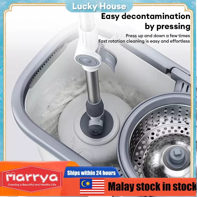 Automatic Cleaning Mop Intelligent Rotary Mop Set Hand-Free Bucket Self ...