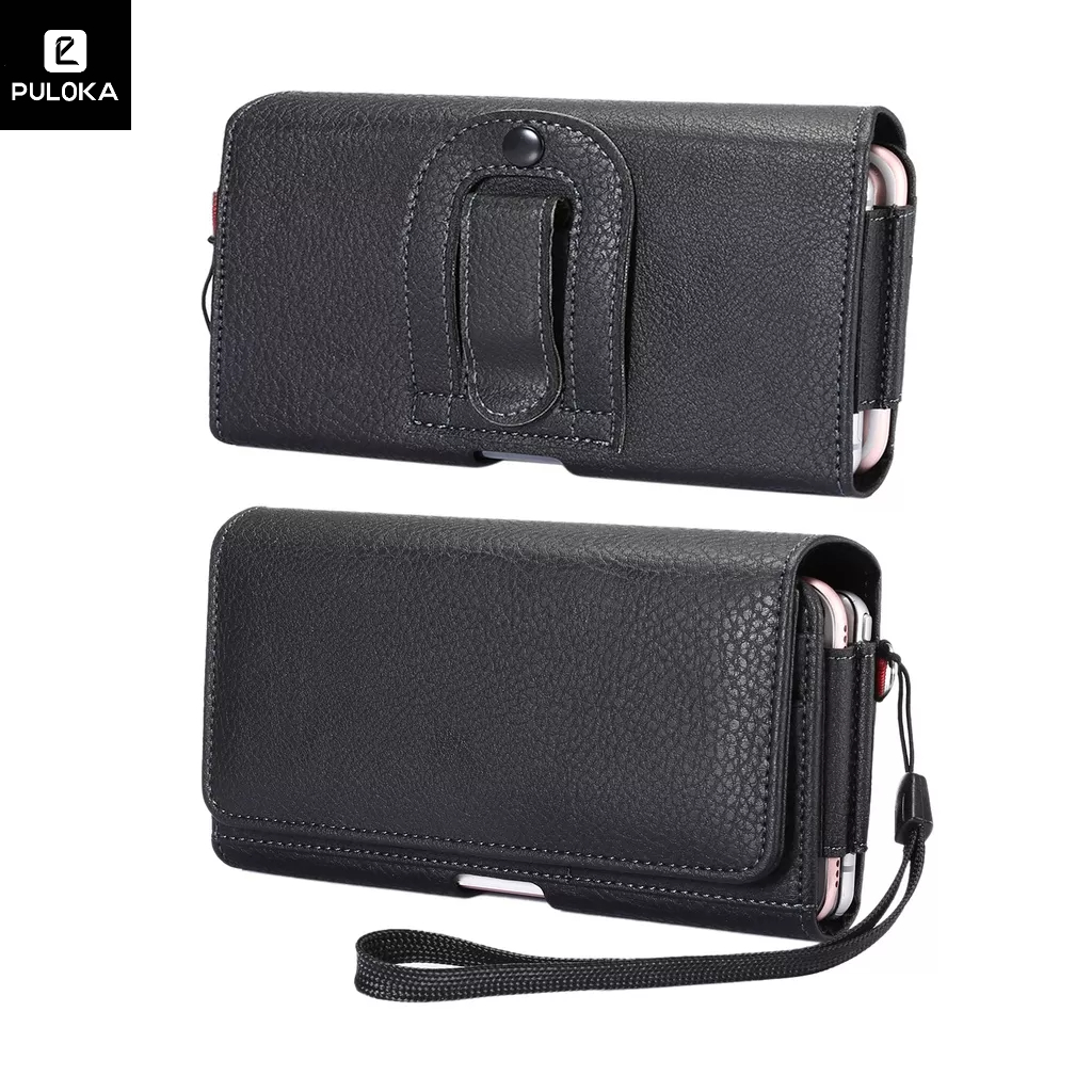 Universal Horizontal Belt Phone Pouch Leather Waist Phone Bag Double ...