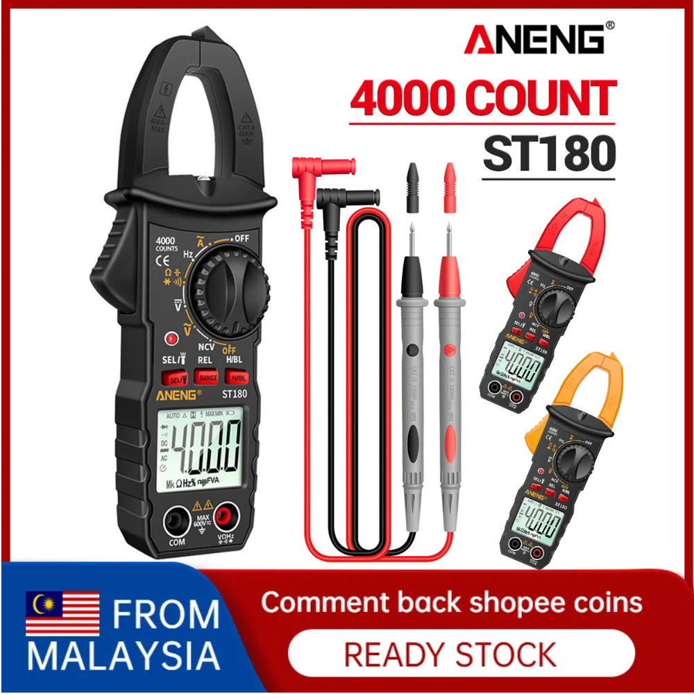 ANENG ST180 4000 Counts Digital Clamp Meter Multimeter Clamp Multimeter ...