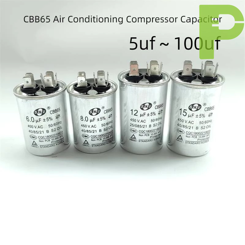 Cbb65 Air Conditioning Compressor Capacitor 5uf~100uf 450VAC Explosion ...