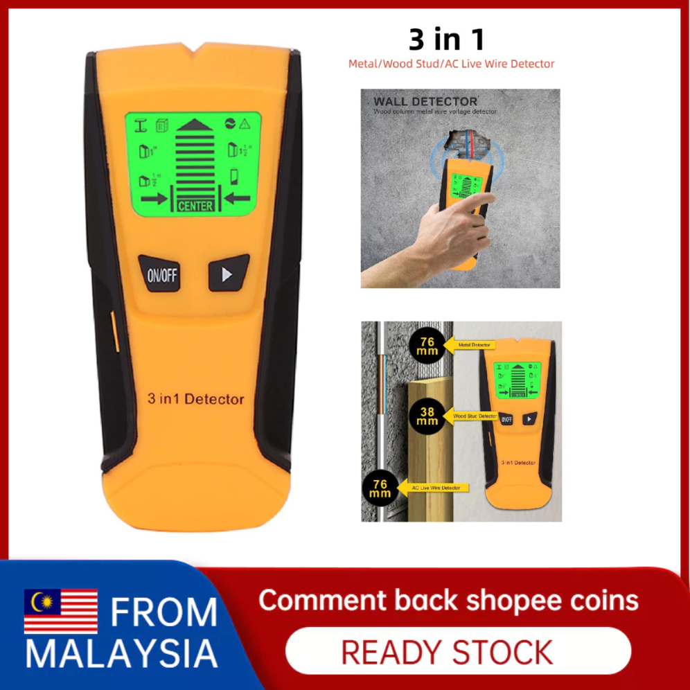 3 In 1 Metal Detector Find Metal Wood Studs Live Wire Detect Wall ...