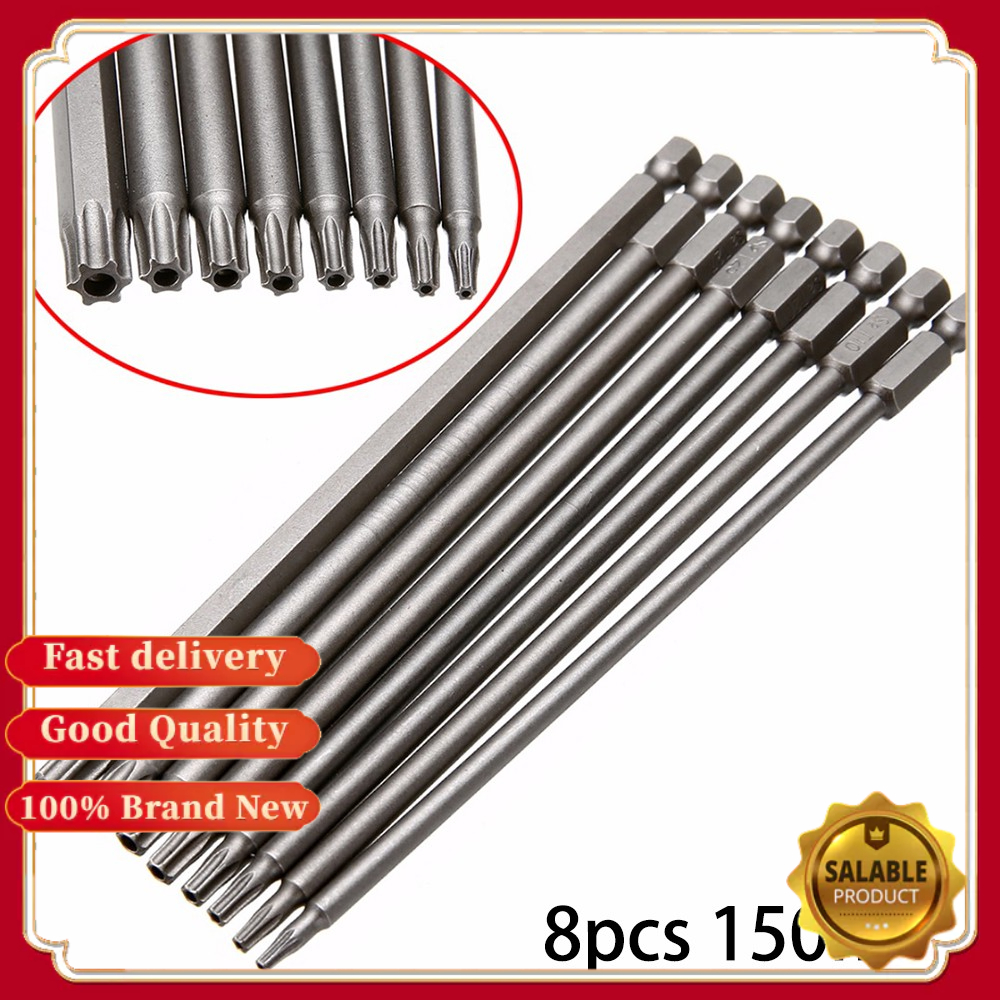 [DRHT] Screwdriver Bit T15 T20 T25 T27 8Pcs 1/4 Inch Magnetic Torx Extra Long | Shopee Malaysia