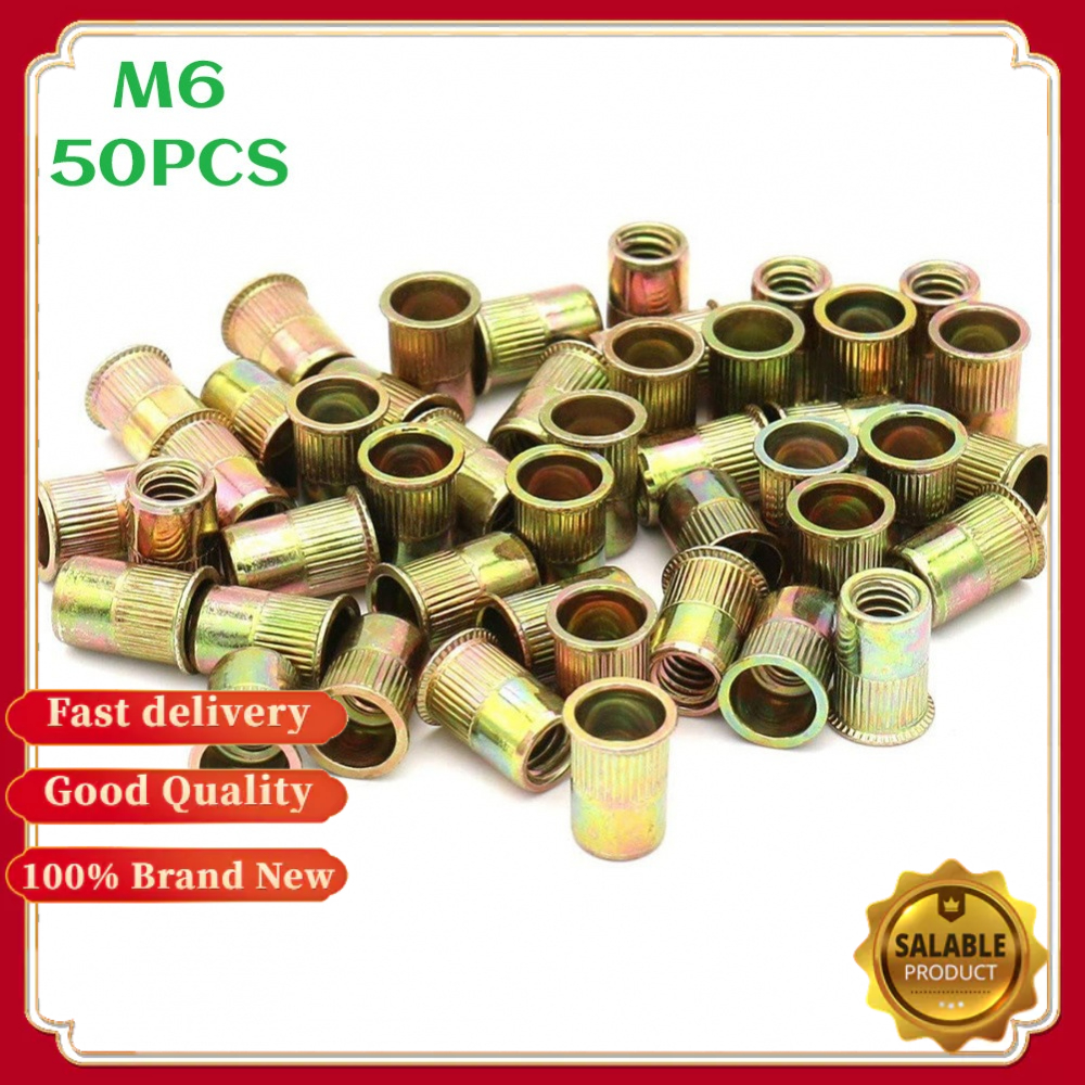 [DRHT] Rivet Nuts Nut Zinc Plated 50X Assorted Blind Flange Flat Head ...