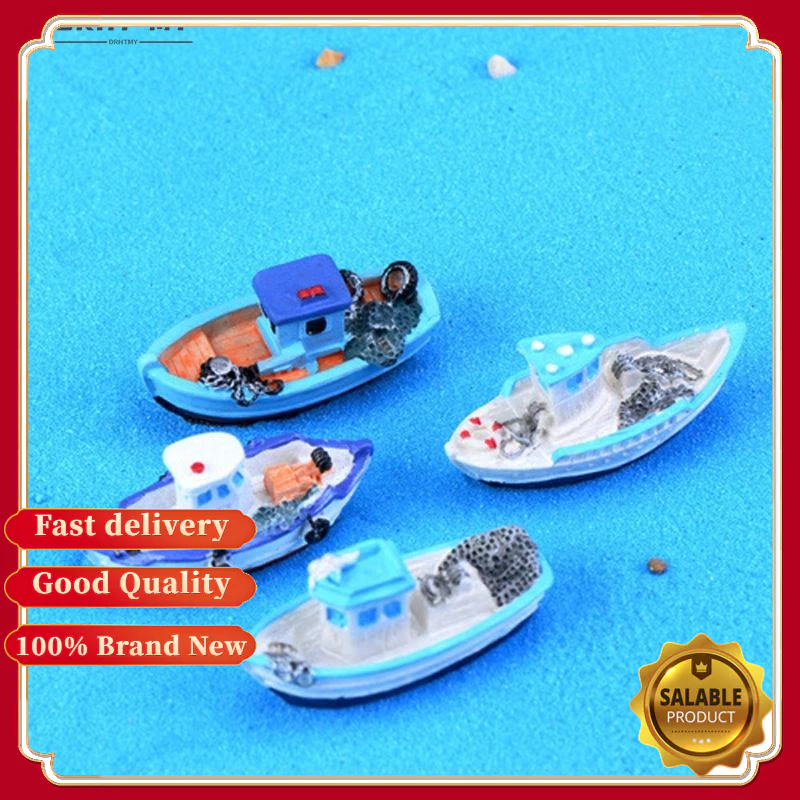 Miniature Small Boat Model Fishing Ship Toy Craft Home Tabletop Decor ...