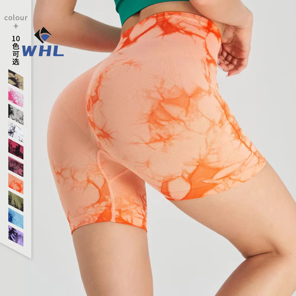 Whl High Waist Seamless Tie-Dye Skinny Shorts Women/Yoga Pants GYM Hip-Lifting Leggings High ...