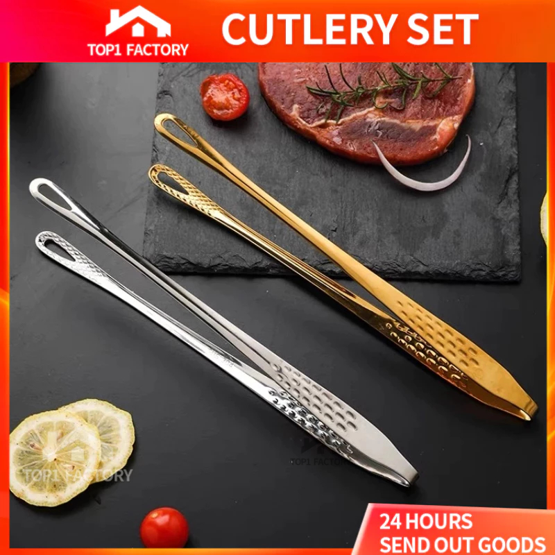 penyepit makanan tweezer stainless steel pengepit makanan food clip ...