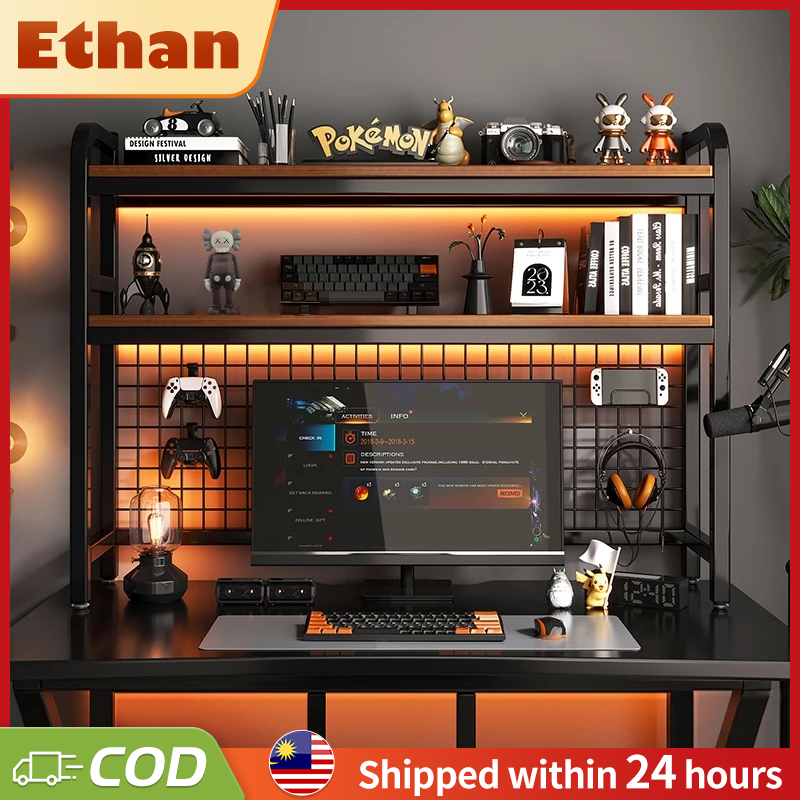 Desktop Organizer Multipurpose Table Top Hanging Net Bookcase Book Rack ...