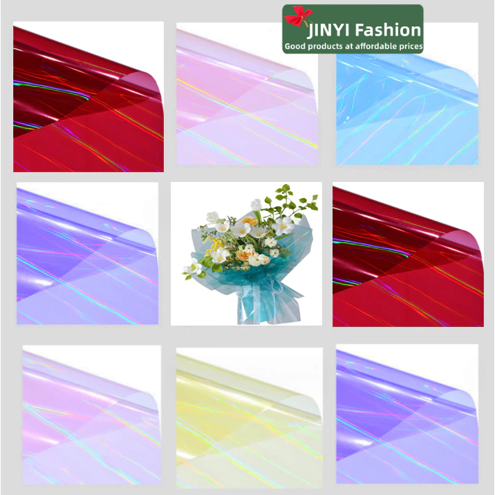 （58*58cm)）Colorful transparent film wrapping paper~Gift holiday bouquet ...