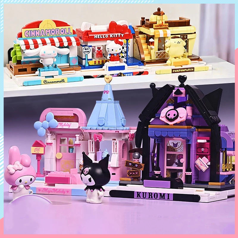 Keeppley Sanrio Building Block Cute Cartoon Street View Assembly Toy My ...