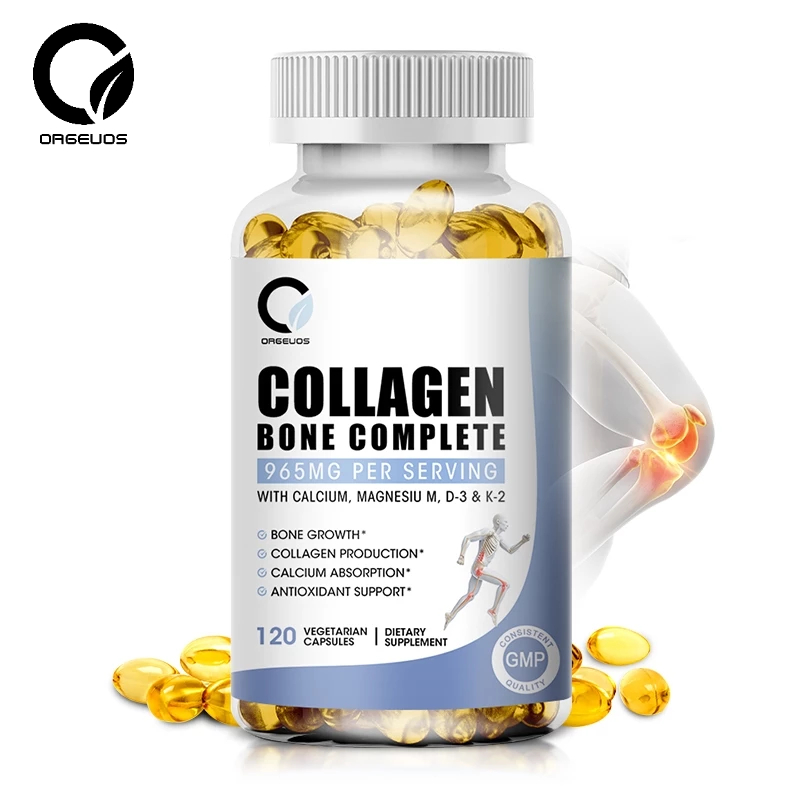 Orgeuos Collagen Bone Complex Capsule With D3 & K2 Promote Bone Growth Production Calcium ...