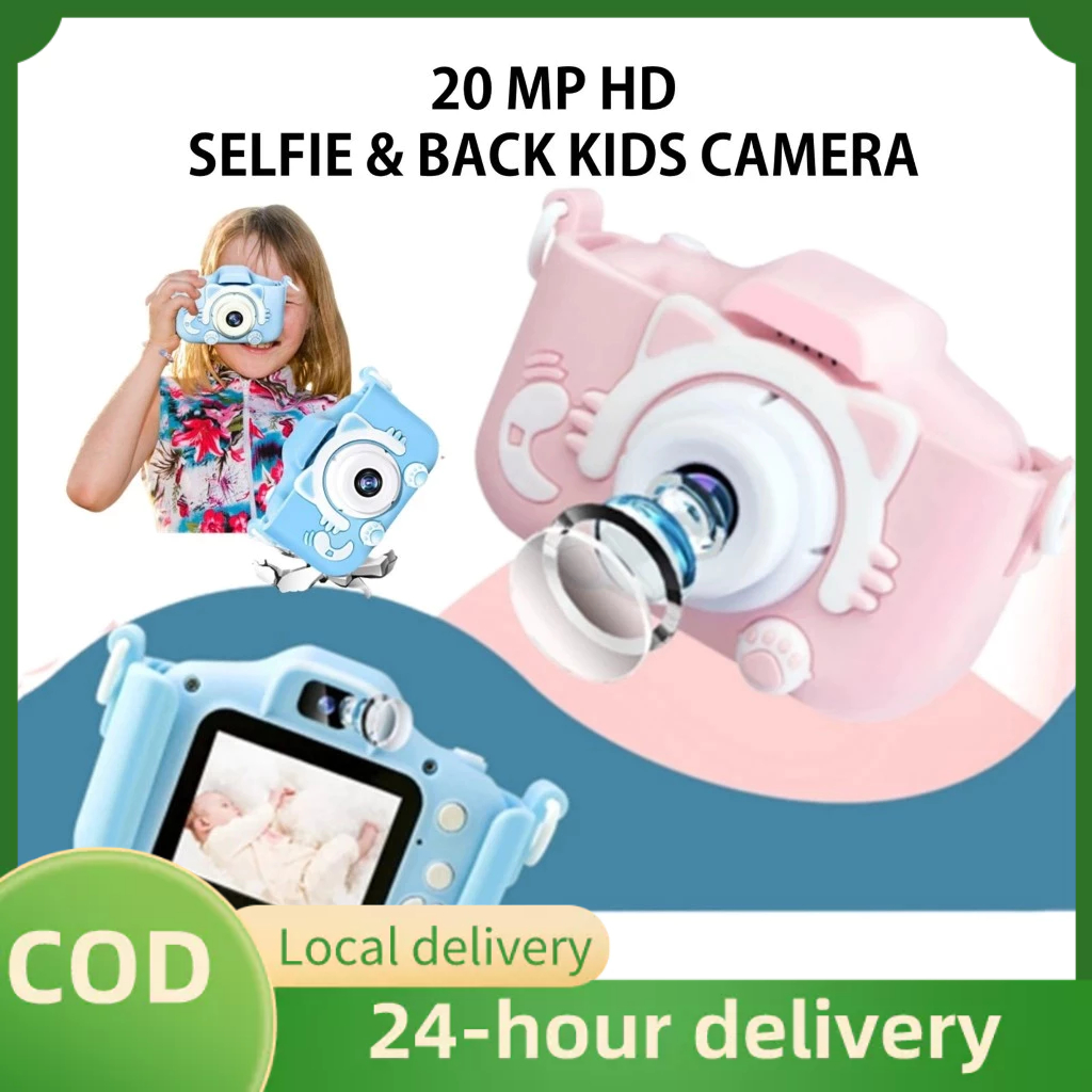 [Local delivery] 20MP Kitty Cat Kids Digital Camera Dual Selfie HD ...