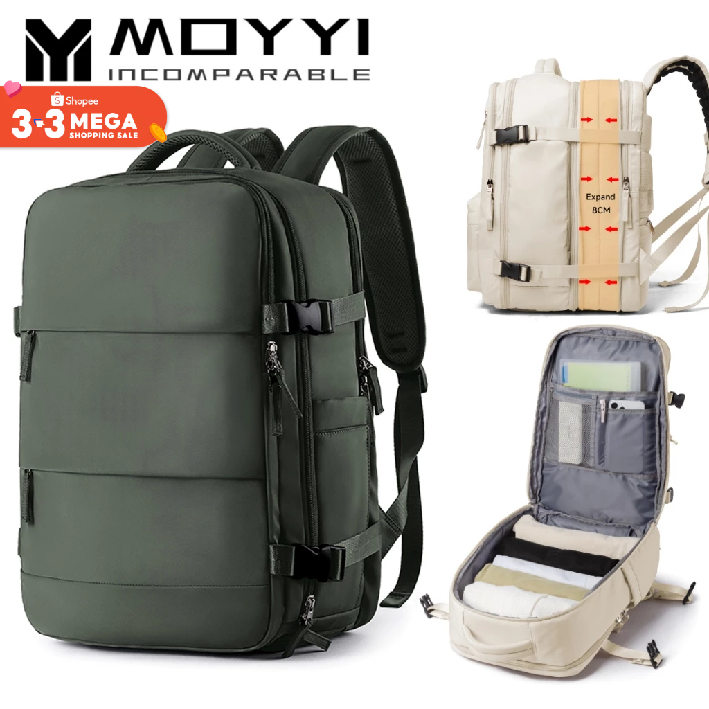 MOYYI Travel backpack large flight approval bag waterproof school bag hiking backpack 17/17.3 ...
