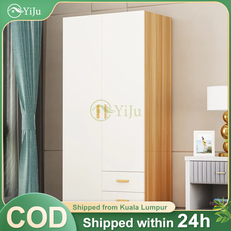 【𝟐-𝟑 𝐝𝐚𝐲𝐬 𝐝𝐞𝐥𝐢𝐯𝐞𝐫𝐲】YJ 2 Door Wood Wardrobe Clothes Storage Cabinet ...