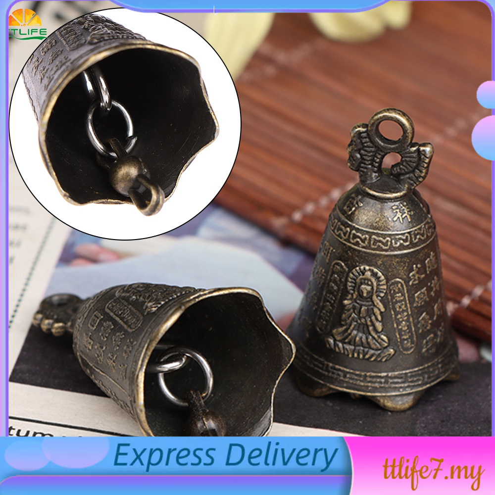 【TTLIFE】Antique Bell Chinese Mini Sculpture Pray Guanyin Buddha Bell ...