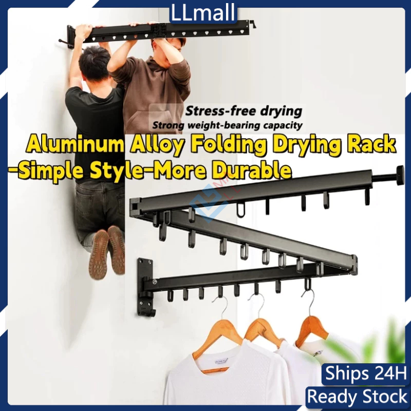 Telescopic Foldable Clothes Rack Aluminum Folding Drying Rack Balcony ...