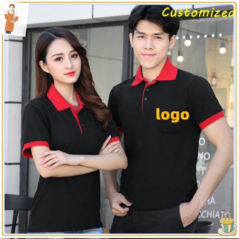 Waiter Uniform Custom Short-Sleeved T-Shirt Restaurant Hotel Work ...