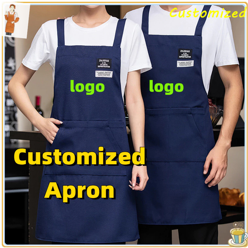 New Waterproof Canvas Apron Customized Apron Printing Restaurant Cafe ...