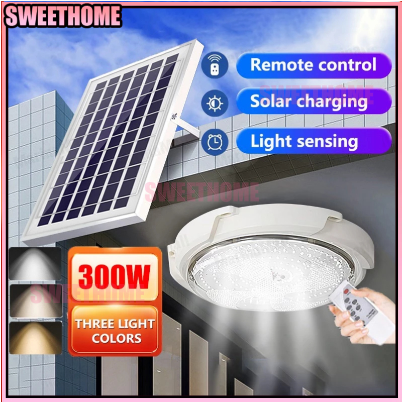 【Malay Delivery】3 Colour Lights Solar Ceiling Lights Bedroom Lights ...