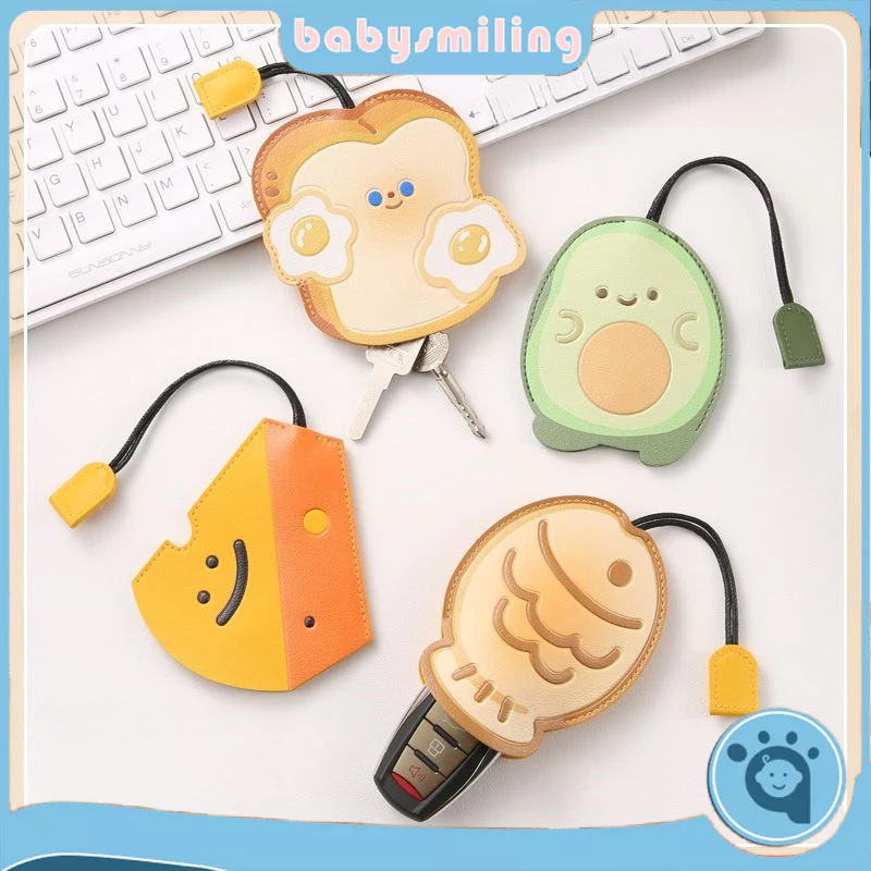Creative Pull-Out Keychain Leather Protective Case Electric Car Key ...