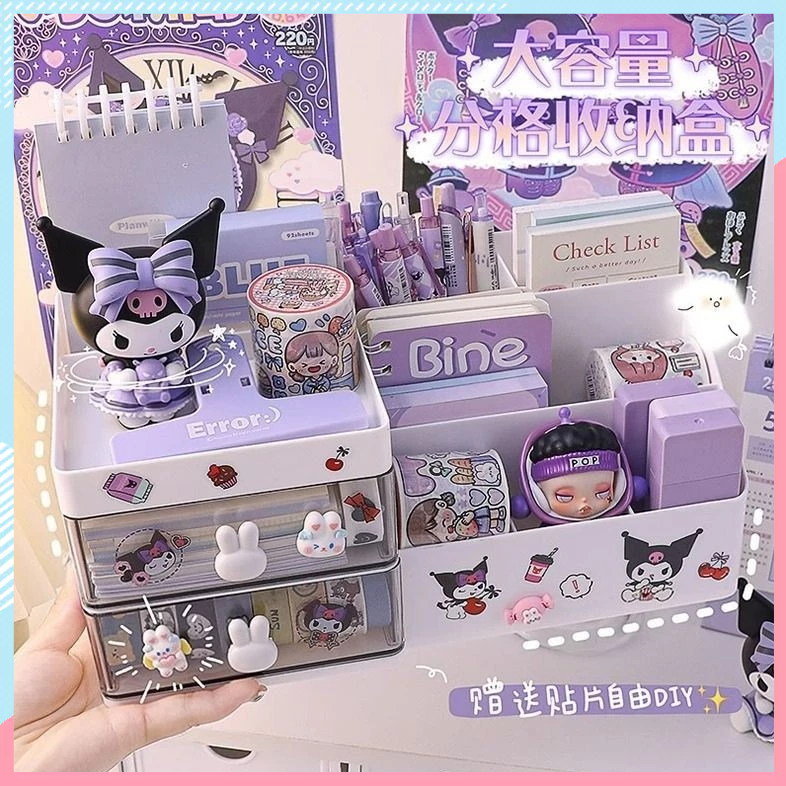 Sanrio Storage Box Kuromi Melody Cinnamonroll Purin Stationery And ...