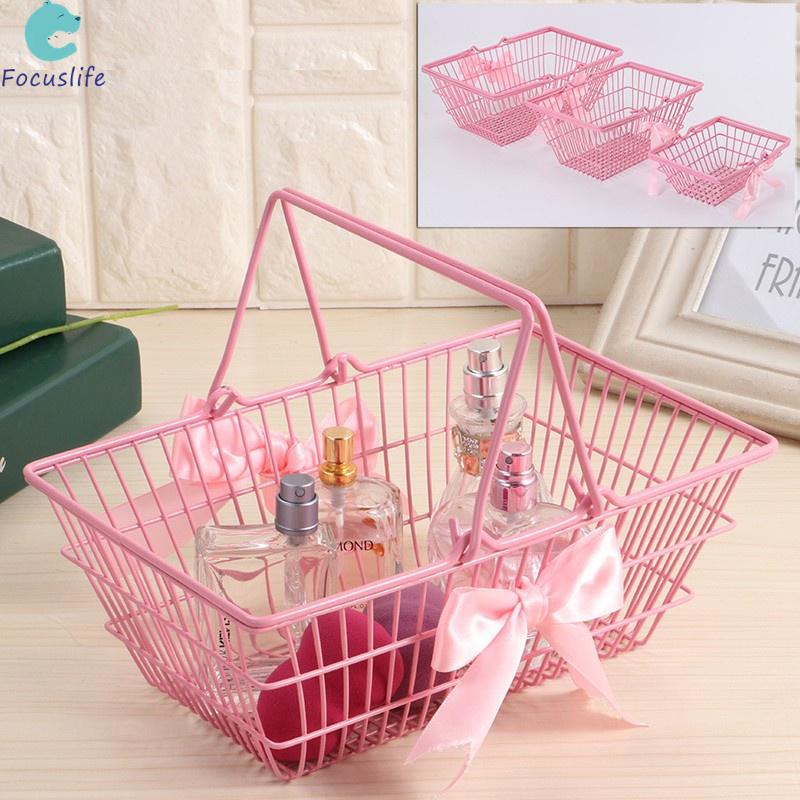 New ins wind pink mini shopping cart small cart desktop decoration cute ...