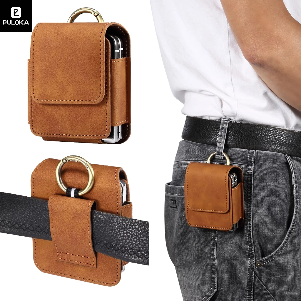 for Samsung Galaxy Z Flip 6/5/4/3 Phone Pouch Holster Leather Pouch ...